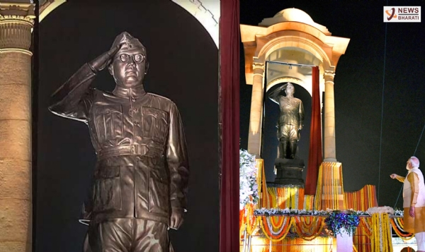 PM Modi unveils statue of Netaji Subhash Chandra Bose - NewsBharati