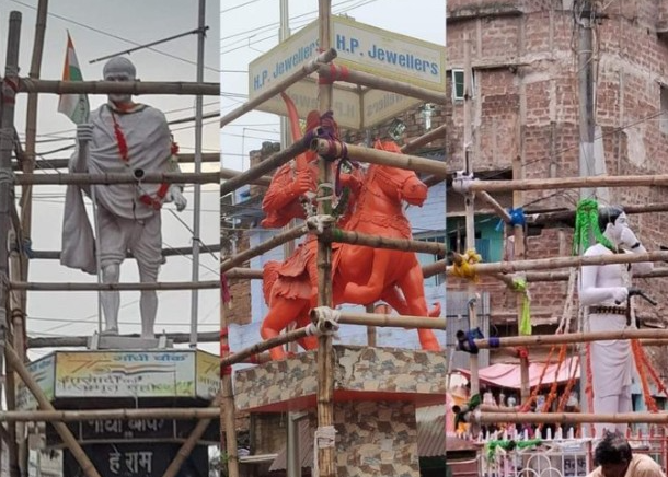 Shocking visuals in Bihar's Munger: 18 Temples, 8 statues barricaded ...